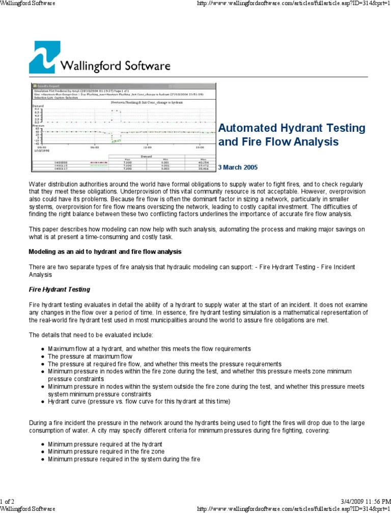 Automated Hydrant Testing and Fire Flow Analysis Using Hydraulic ...