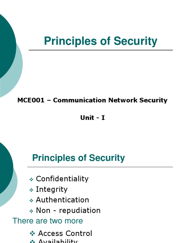 Principles of Security | PDF | Computer Virus | Authentication