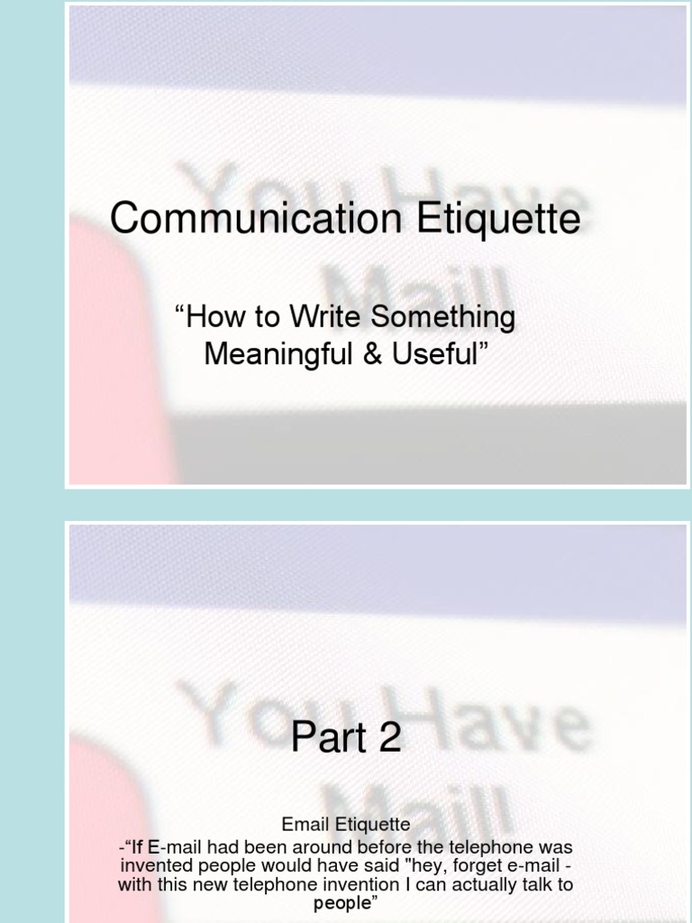 Email Etiquette | PDF | Etiquette | Email