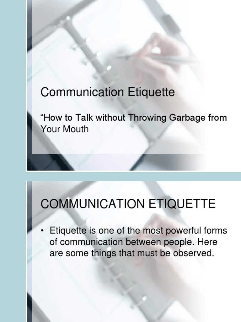 Communication Etiquette | PDF | Etiquette | Muhammad Ali