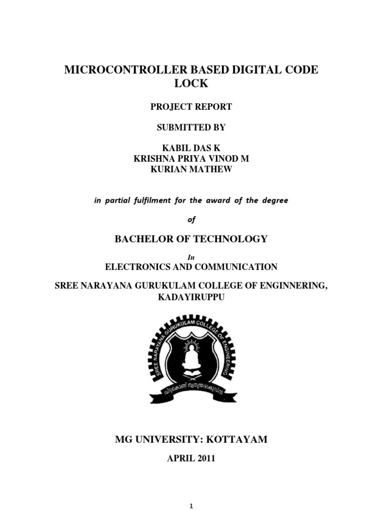 Microcontroller Based Digital Code Lock Report Pdf Bipolar Junction