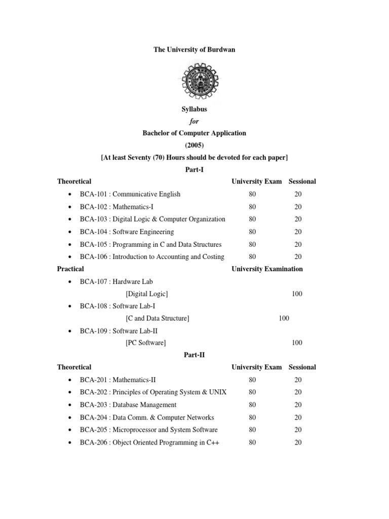 Burdwan University BCA Syllabus | PDF | Class (Computer Programming) | Inheritance (Object ...