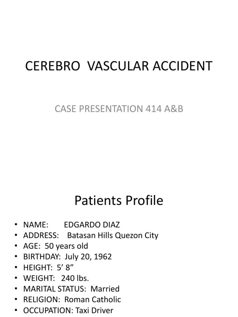 Cva PPT Case Pres | Download Free PDF | Stroke | Patient