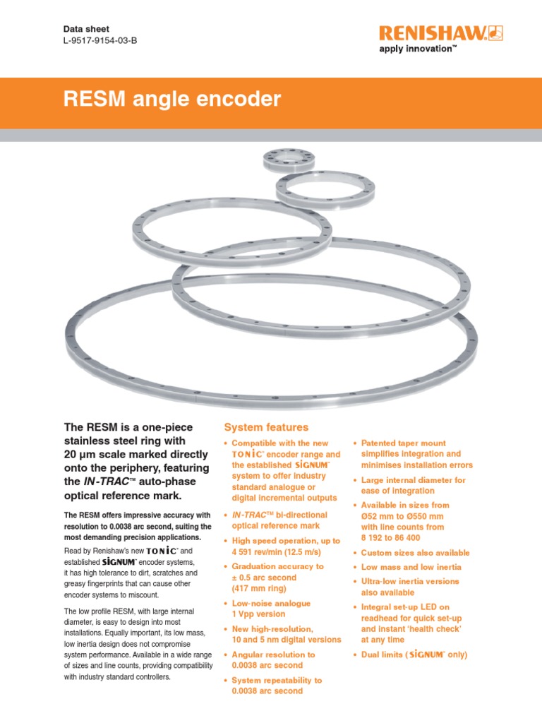 RESM Angle Encoder | PDF | Angular Resolution | Engineering Tolerance