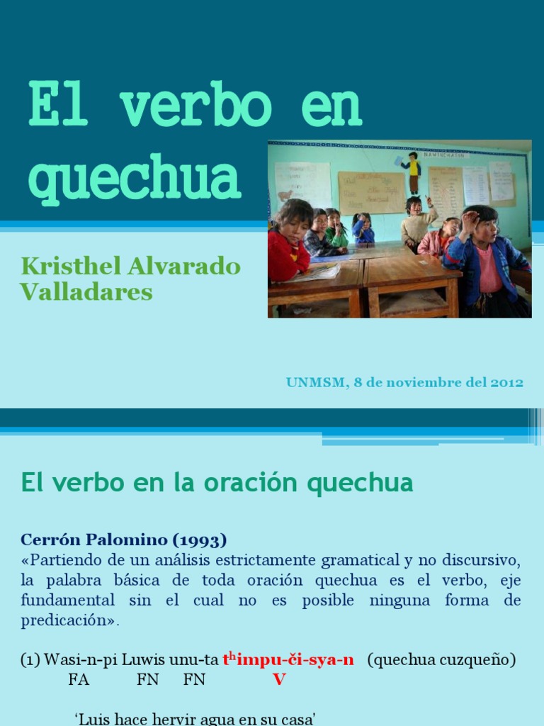 Clasificación de Verbos en Quechua | PDF | Verbo | Oración (Lingüística)