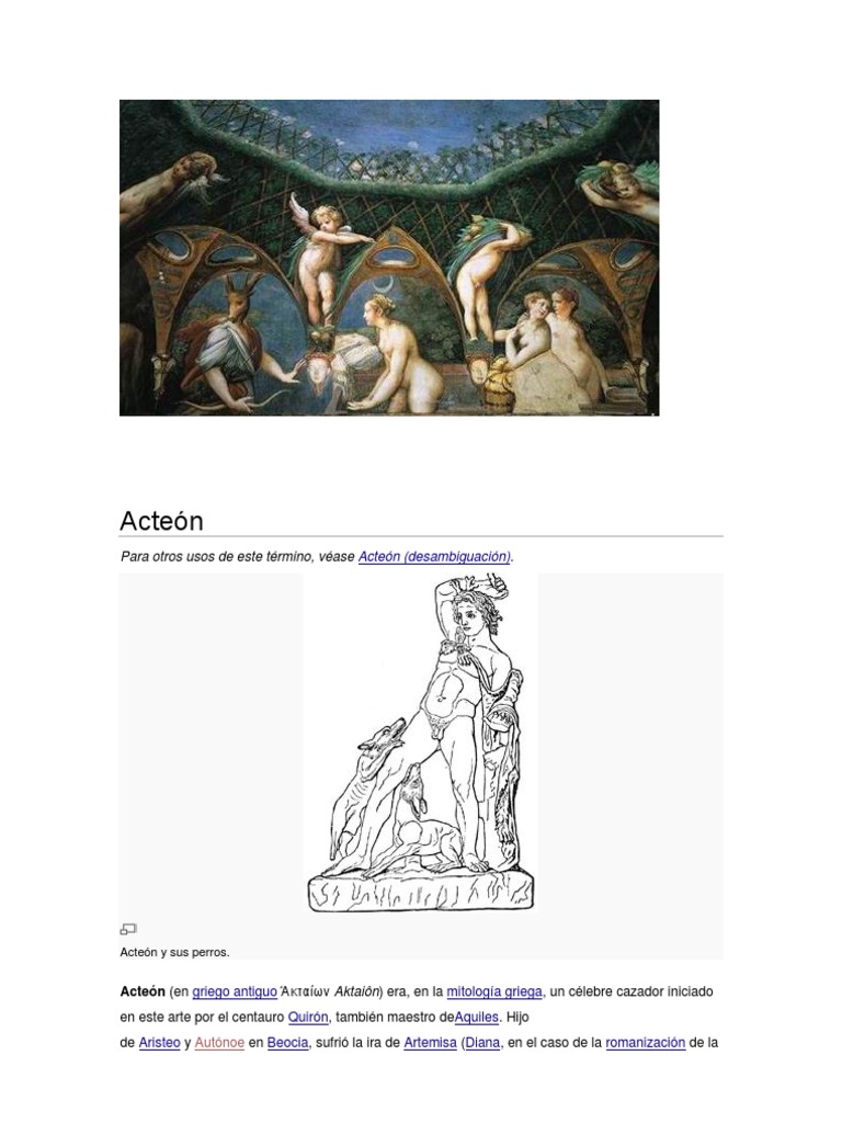 Acteón | PDF | Mitología griega | Religión Griega Antigua
