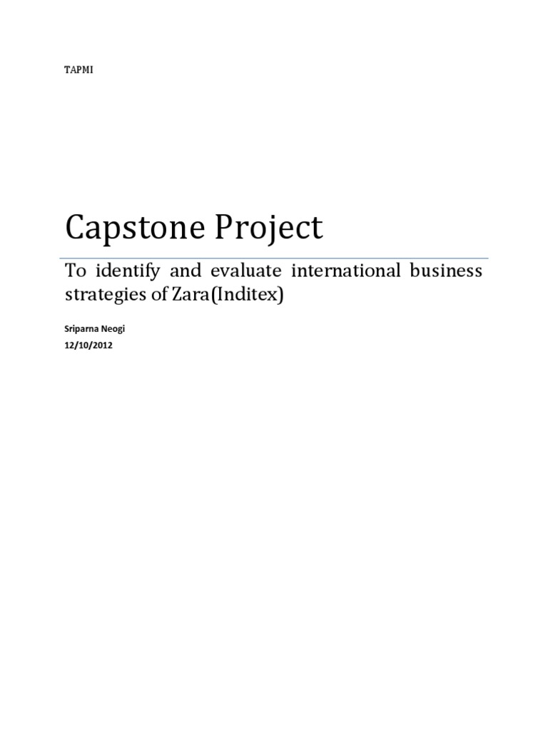 Capstone Project Sriparna Neogi 11551 Zara | PDF | H&M | Gap Inc.