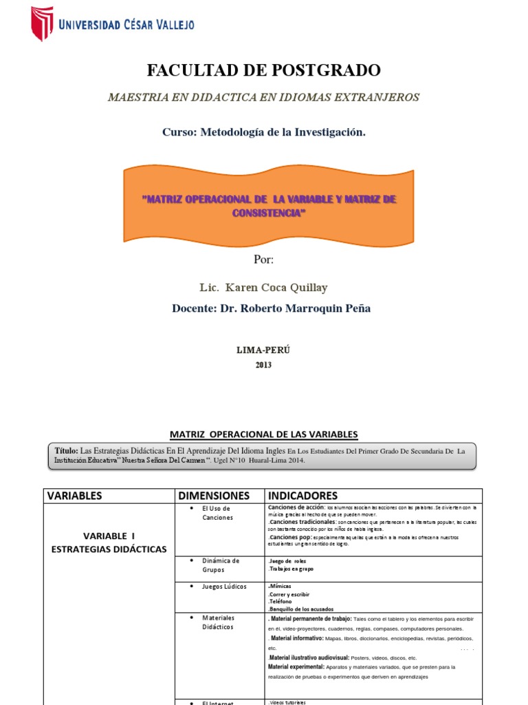 Matriz de Operacionaliza y Consitenciaaaaaaaaaaaaaaaaa | PDF | Internet ...