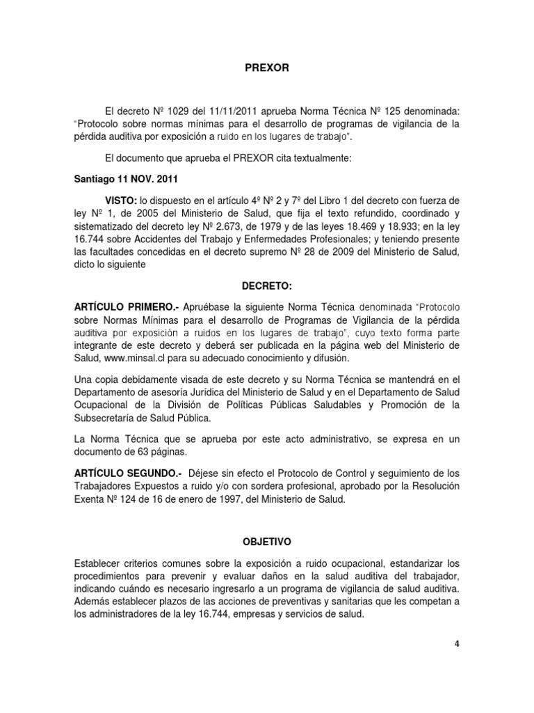 PREXOR | PDF | Seguridad y salud ocupacional | Decibel