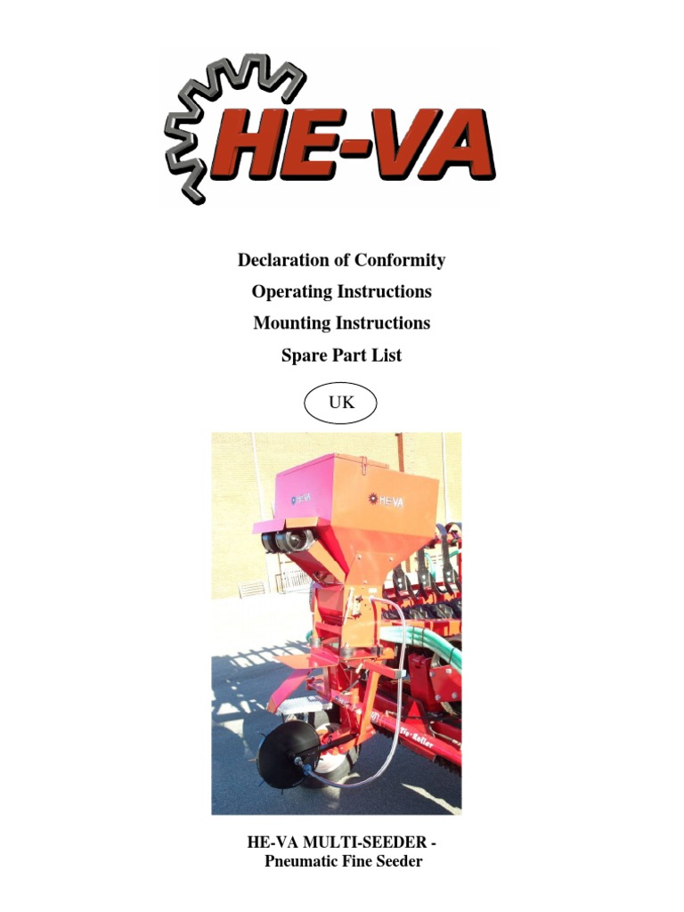 HE-VA Multi-Seeder Operating Manual | PDF | Mechanical Fan ...