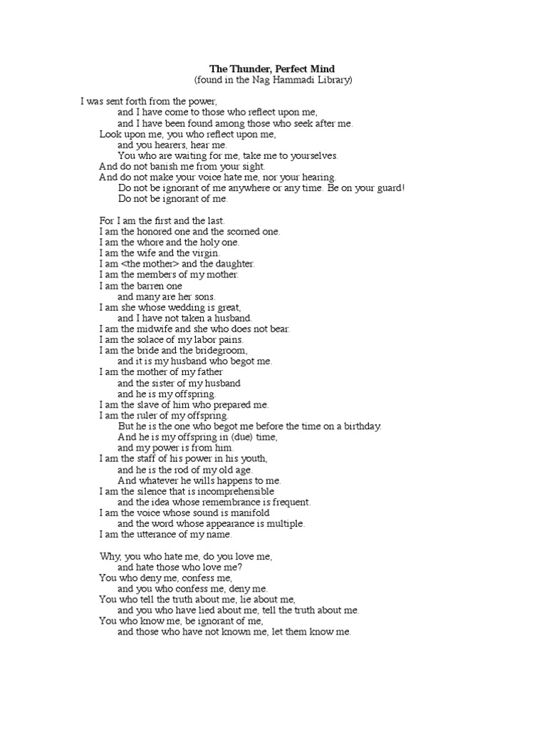 Thunder Perfect Mind | PDF