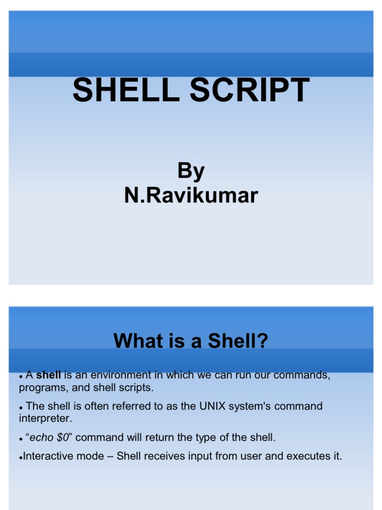 Shell Scripting Pdf Command Line Interface Parameter Computer Programming