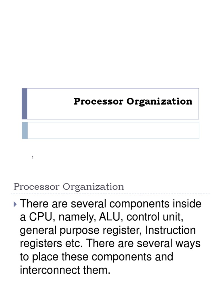 Unit-2 - 6 (Processor Organization) | PDF | Central Processing Unit ...