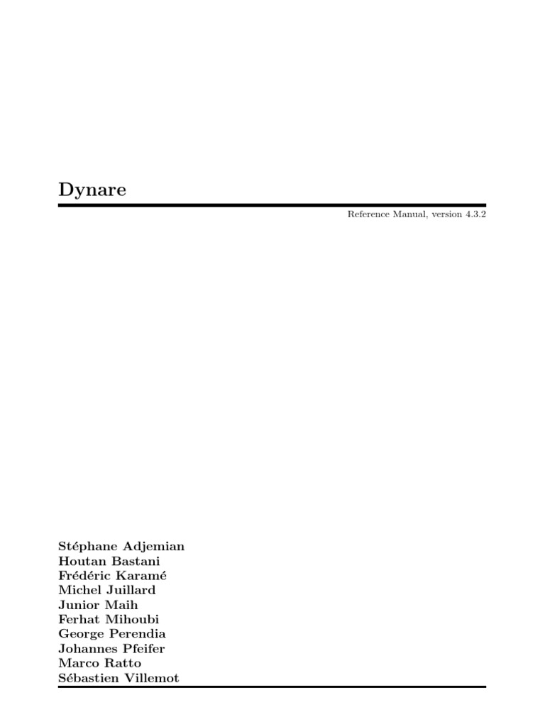 Manual Dynare | PDF | Parameter (Computer Programming) | Matlab