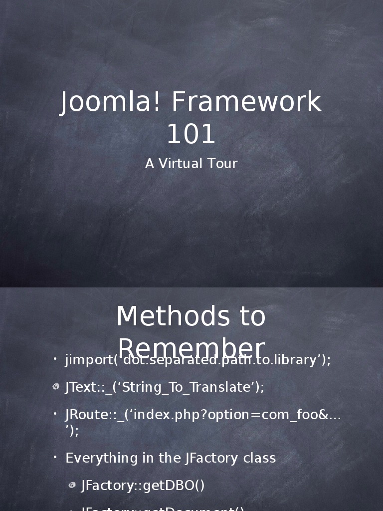 Joomla Framework Tour Pdf Library Computing Modelviewcontroller