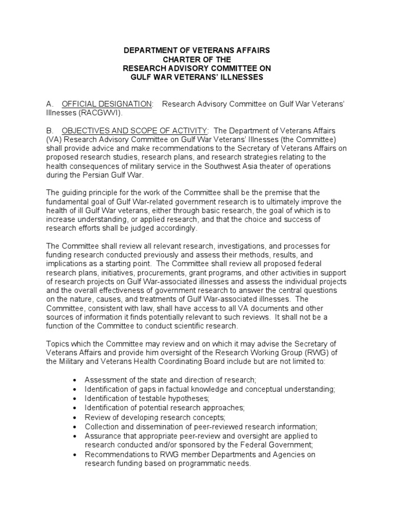 First RAC Charter 01-23-2002 | PDF | Committee | United States ...