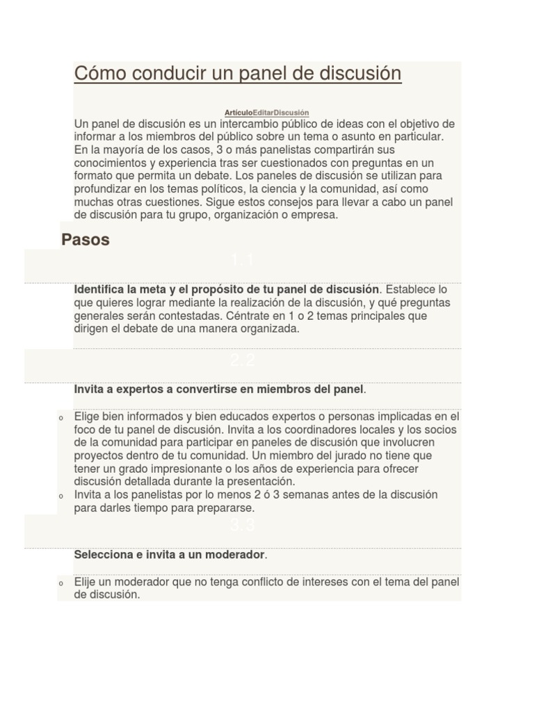 Cómo Conducir Un Panel de Discusión | PDF | Radio | Anuncio de televisión