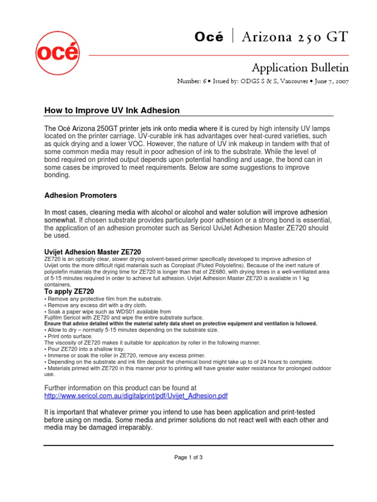 UV Ink Adhesion | PDF | Industrial Processes | Industries