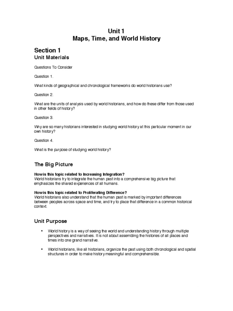 Week 1 - Unit 1 - Maps, Time, History | PDF | Historian | World History