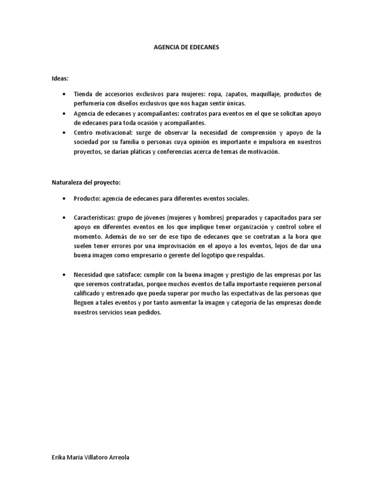 Agencia de Edecanes - Erika Villatoro | PDF | Recursos humanos | Marketing