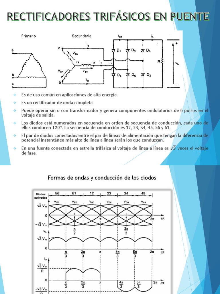 Rectificadores Trifásicos en Puente | PDF | Rectificador | Transformador