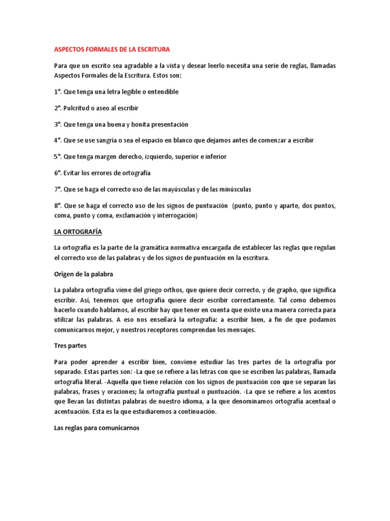 Aspectos Formales de La Escritura | PDF | Predicado (Gramática ...