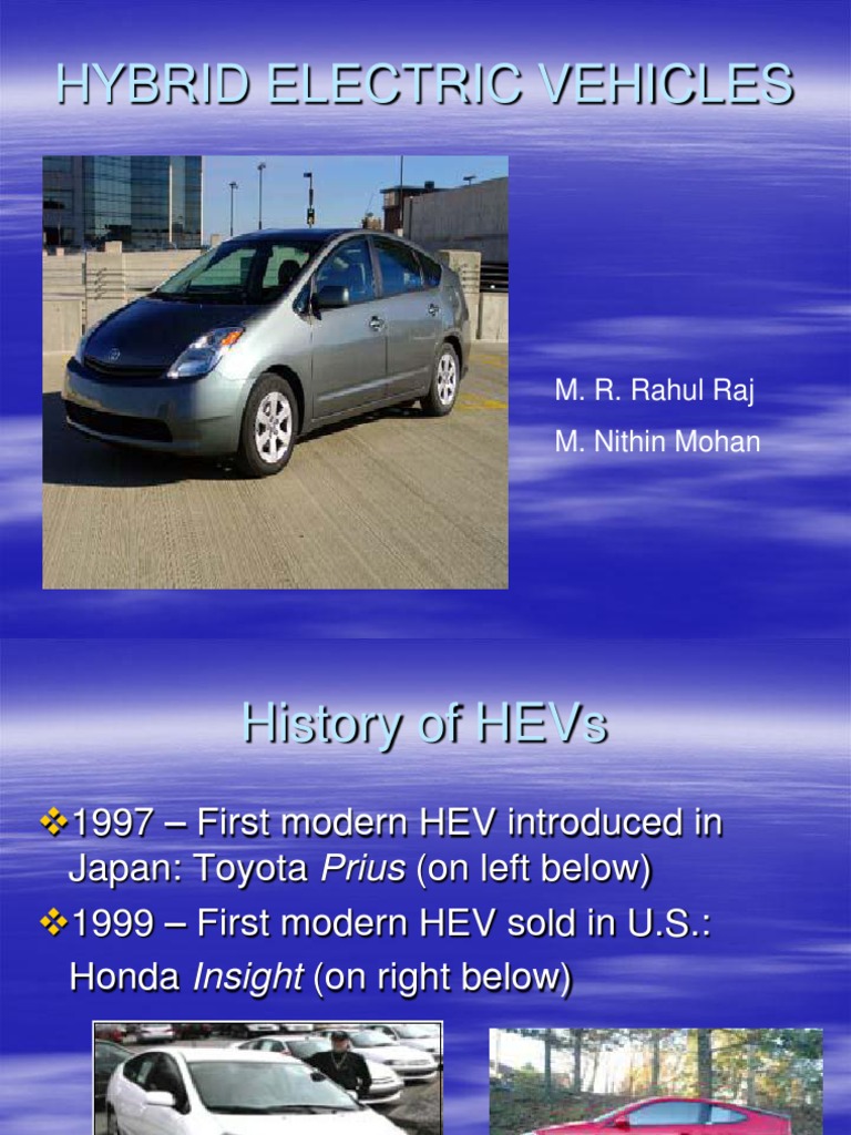 Hybrid Electric Vehicles: M. R. Rahul Raj M. Nithin Mohan | PDF