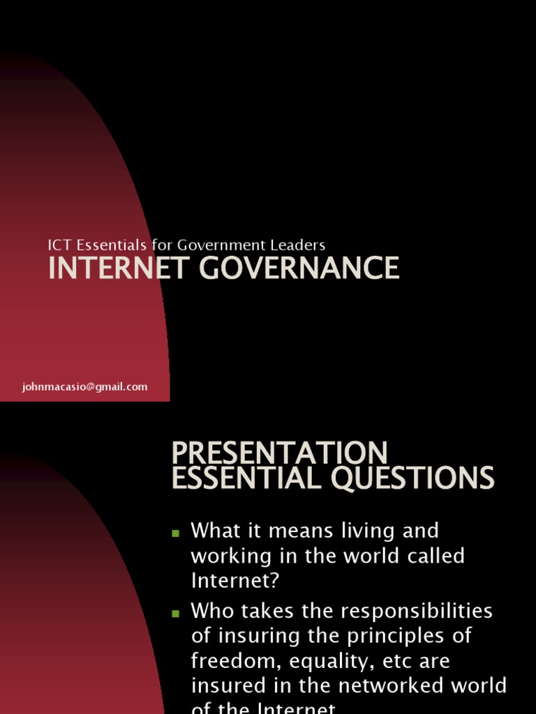 Ict4gov Internet Governance | PDF | Internet Governance | Governance