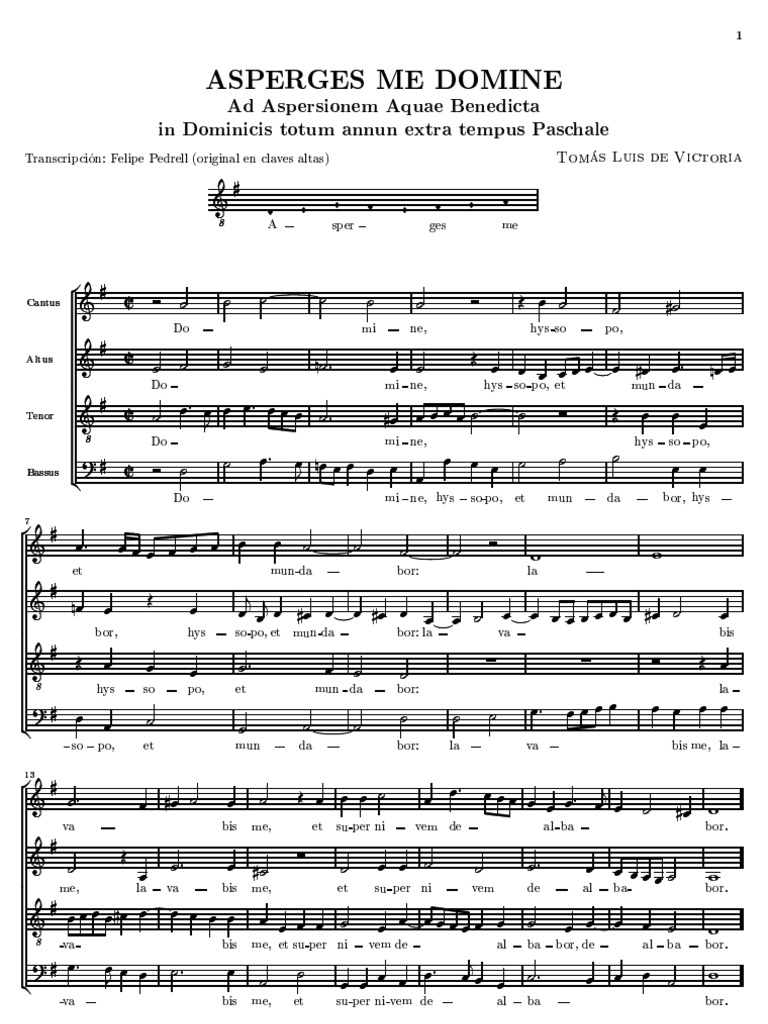 Asperges Me Victoria | PDF