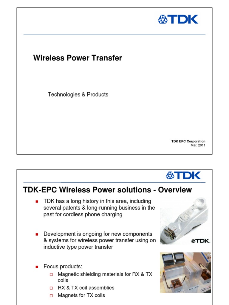 COIL TDK EPC Wireless Power Technologies PDF | PDF | Inductor | Manufactured Goods