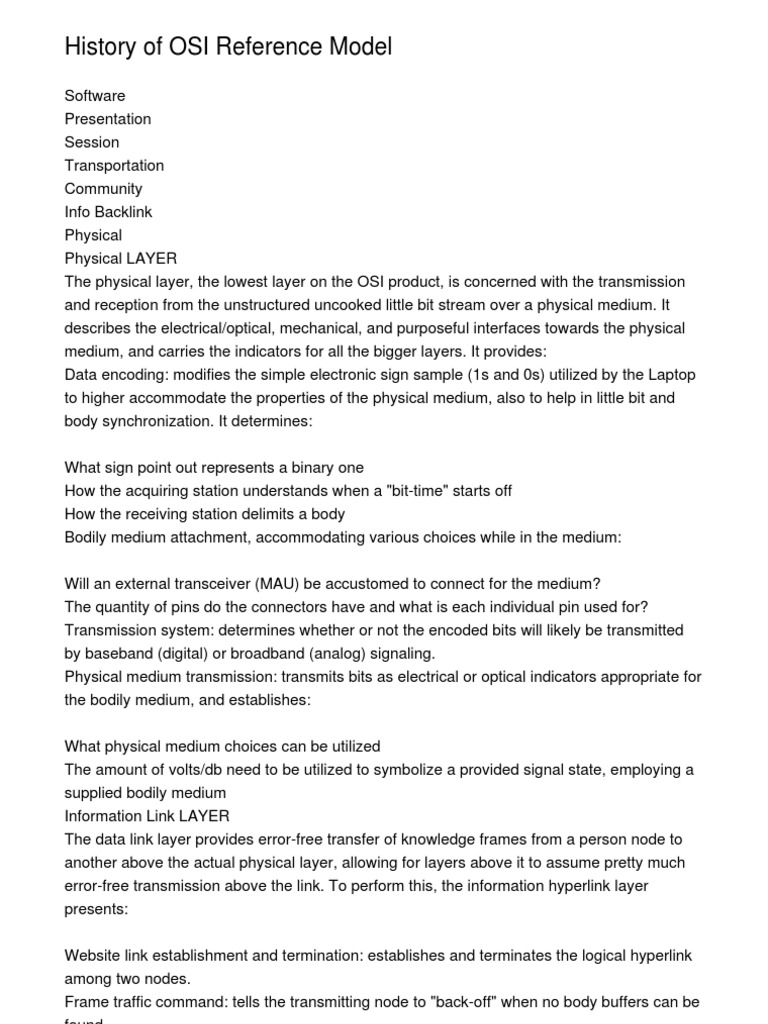 History of OSI Reference Model | PDF | Osi Model | Communications Protocols