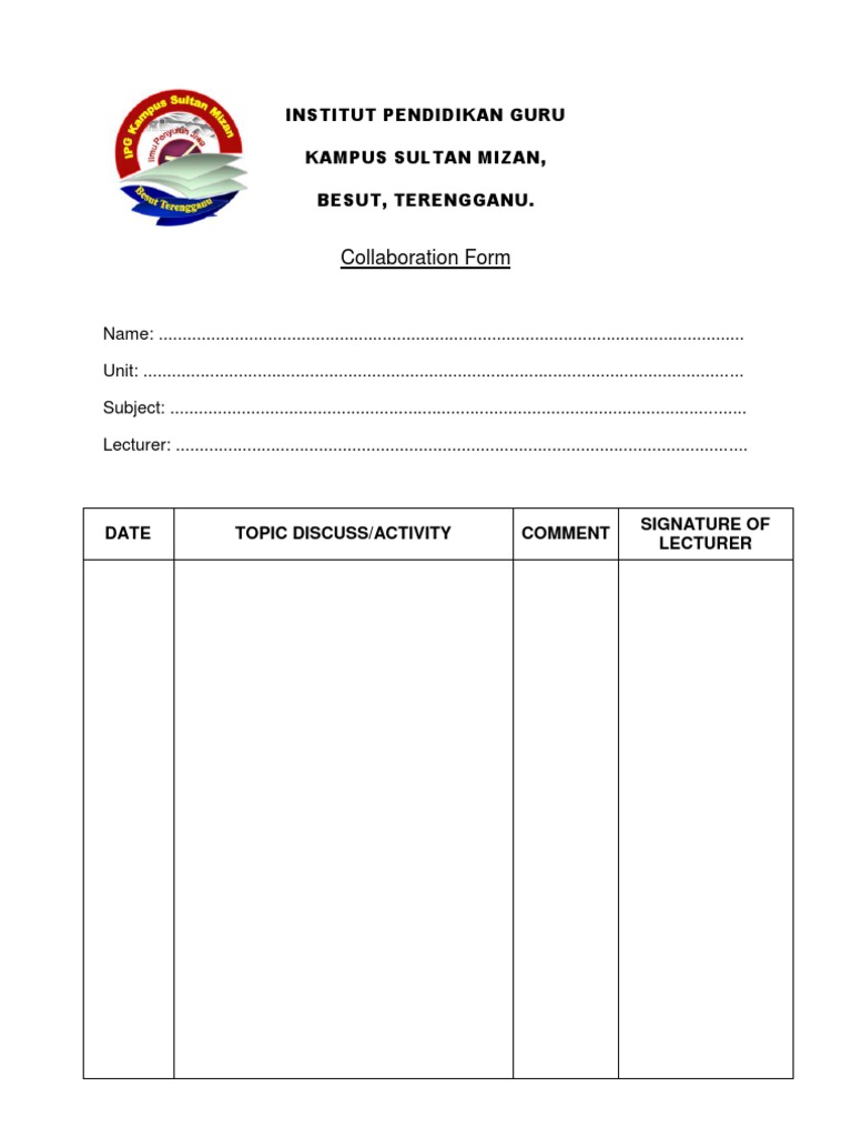 Collaboration Form Template | PDF | Career & Growth