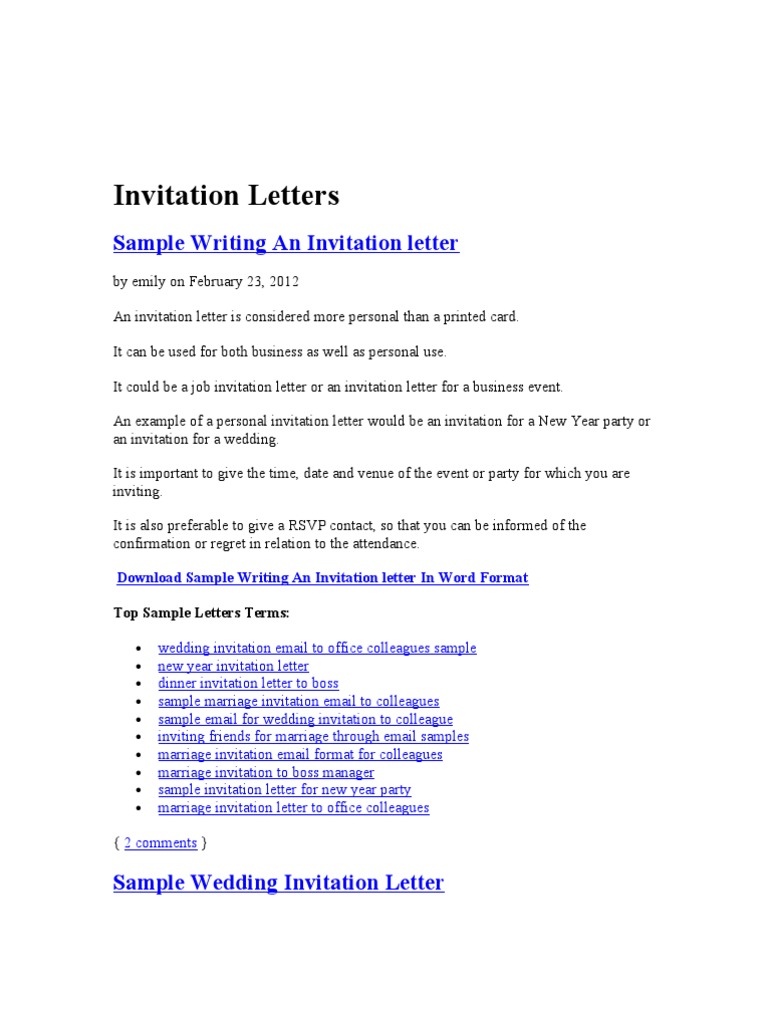 Invitation Letters | Download Free PDF | Wedding