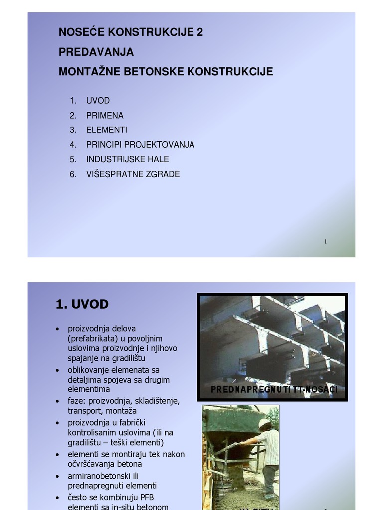 Montazne Betonske Konstrukcije PDF | PDF