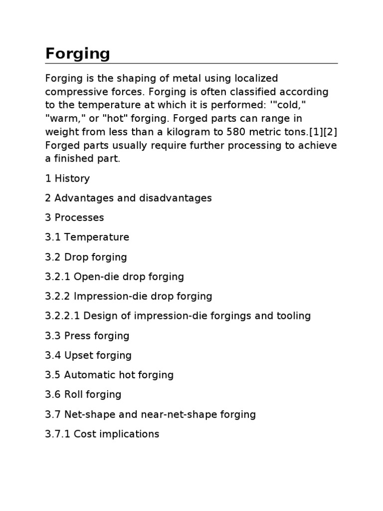 Forging Notes | Forging | Oven | Free 30-day Trial | Scribd