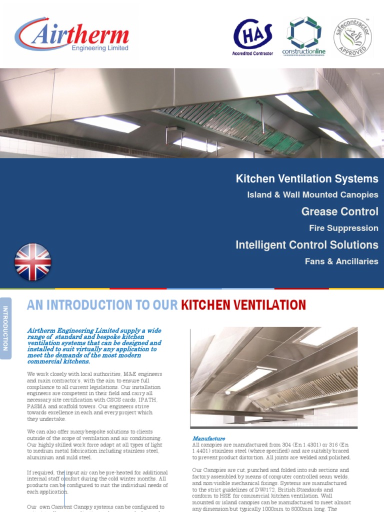 Kitchen Canopy Ventilation System | PDF