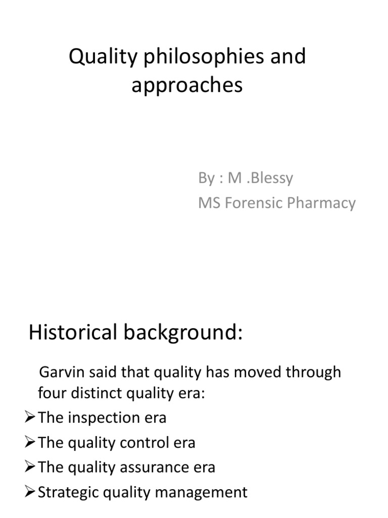 Evolution of Quality Philosophies | PDF