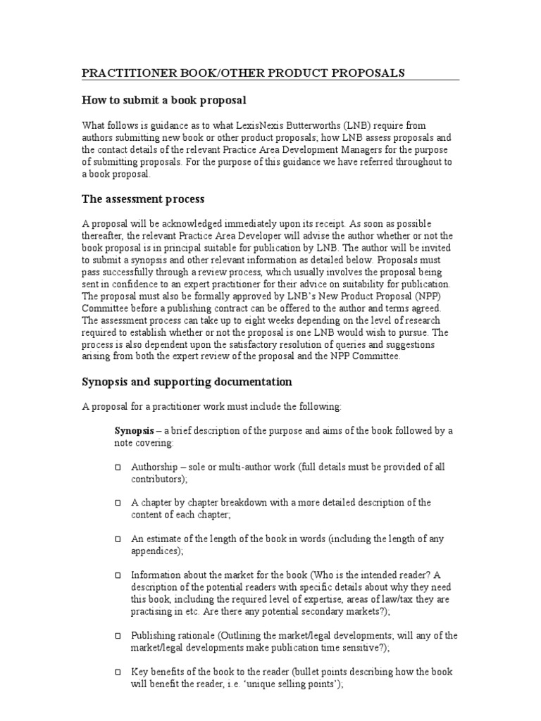 Guide to Submitting Book Proposals | PDF | Lexis Nexis | Government