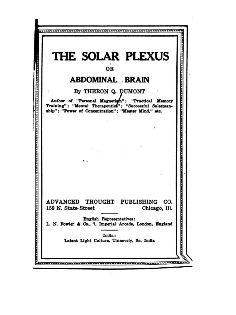 The Solar Plexus or Abdominal Brain | PDF