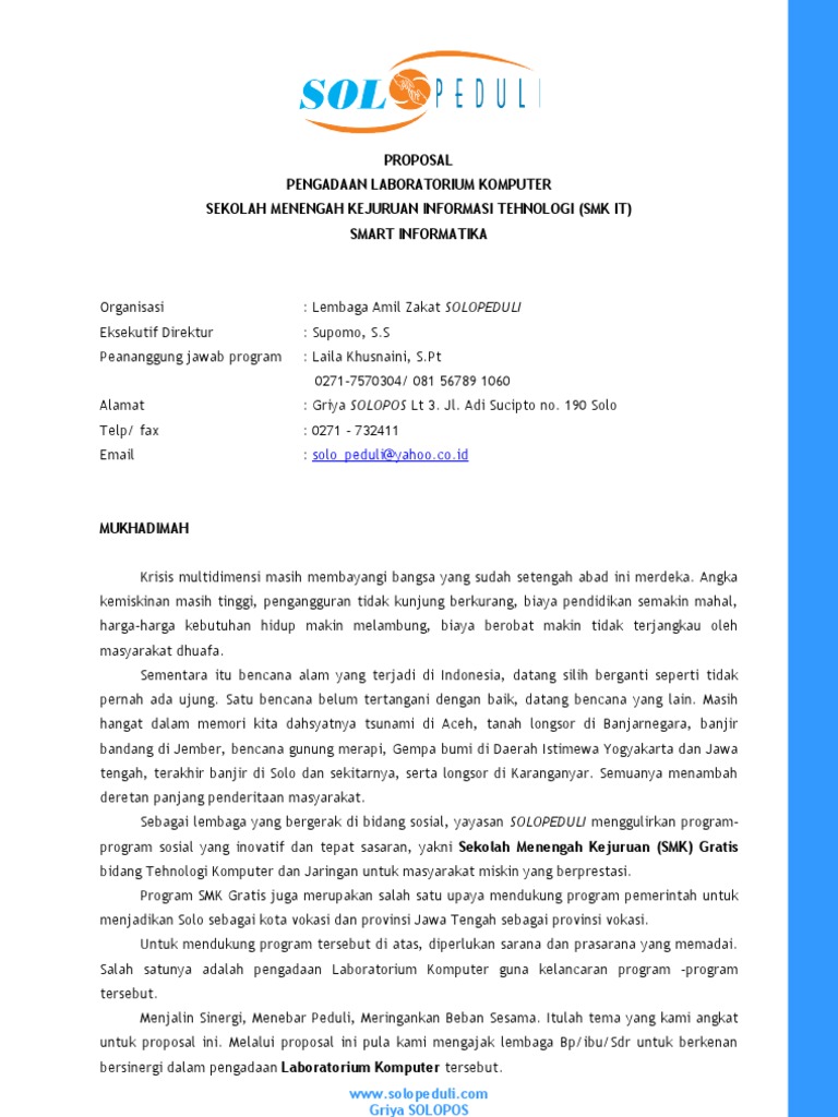 Contoh PROPOSAL Komputer | PDF