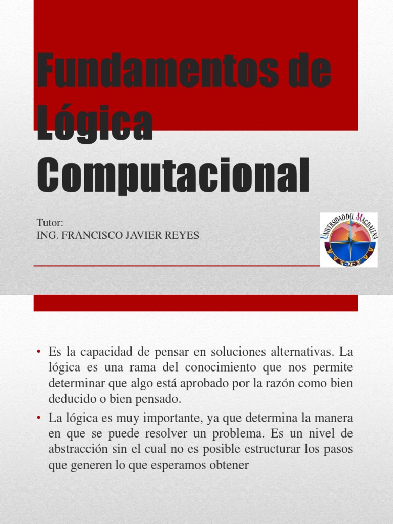 Fundamentos de Lógica Computacional | Física y matemáticas | Matemáticas
