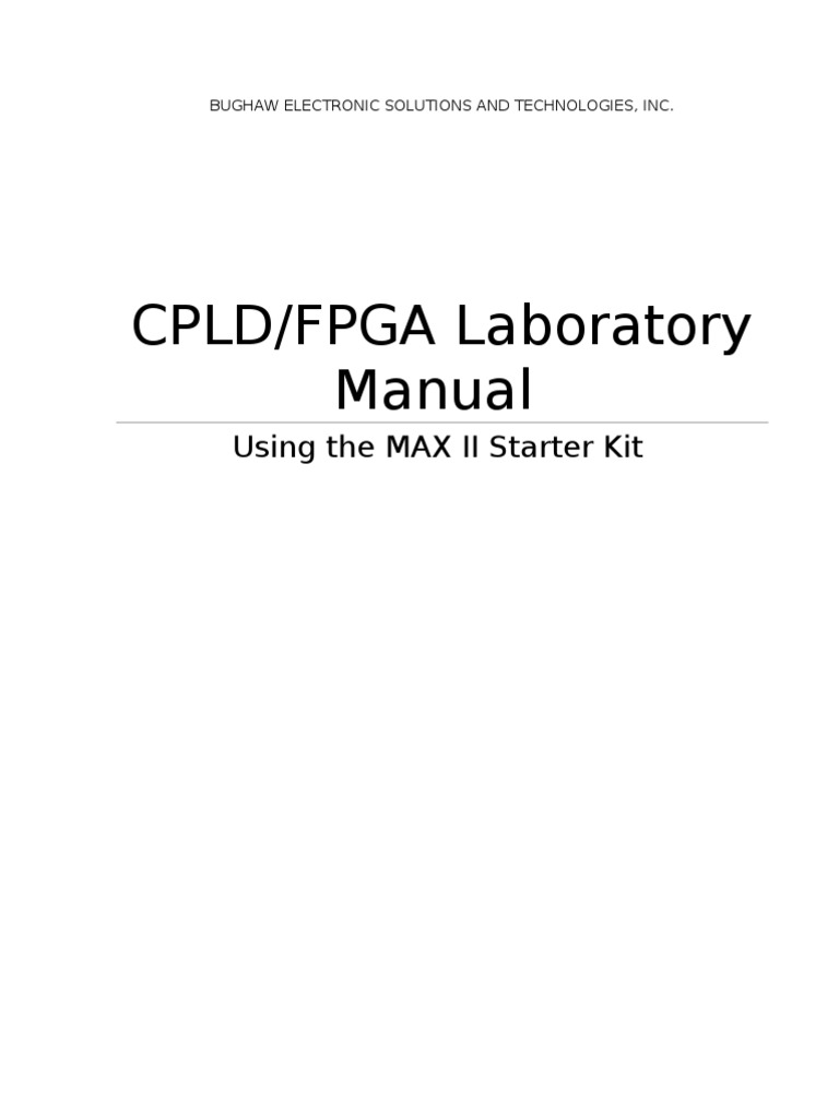 Fpga Lab Manual - Student | PDF | Hardware Description Language | C ...