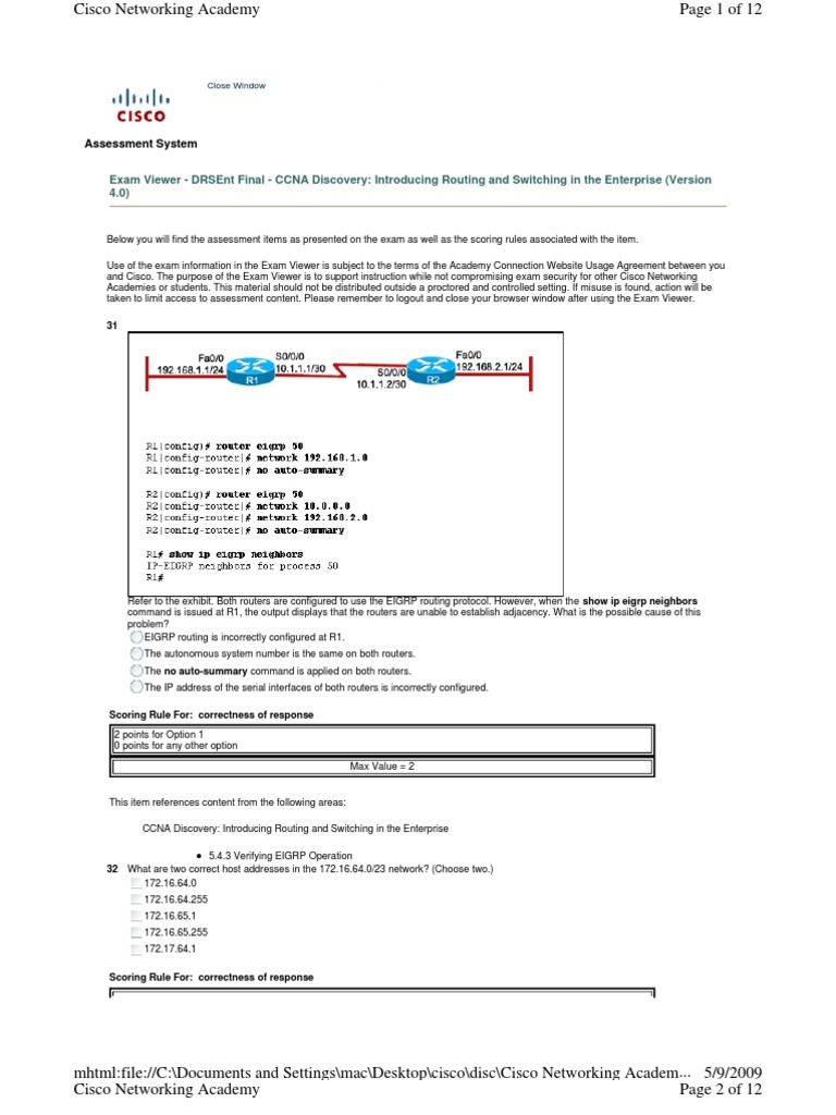 Ccna Discovery4.0 Final 3rd Module | PDF | Router (Computing) | Network Switch