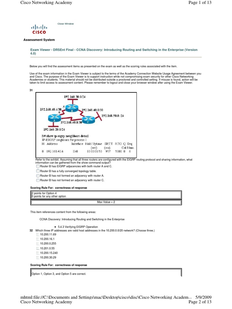 Ccna Discovery4.0 Final 3rd Module | PDF | Network Switch | Cisco Certifications