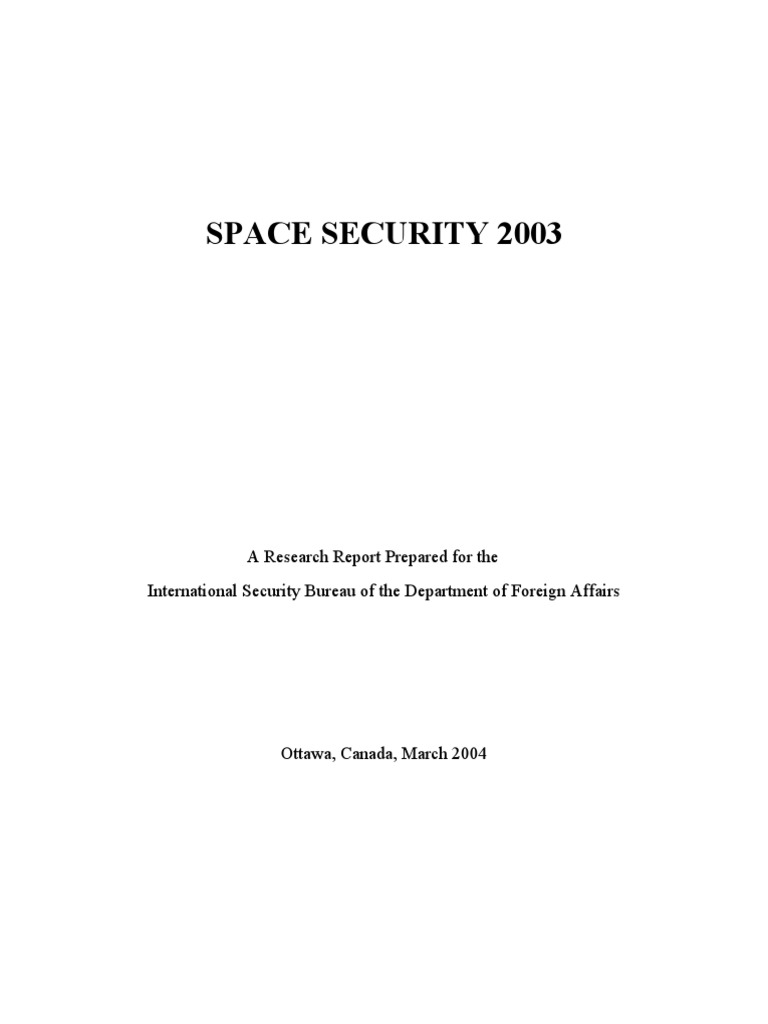 SpaceSecuritySurvey 2003 | PDF | Space Debris | Outer Space