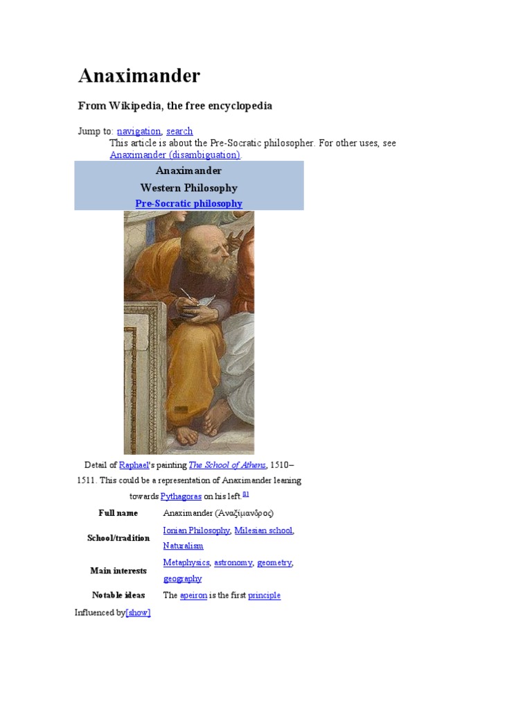 Anaximander | Philosophical Science | Science