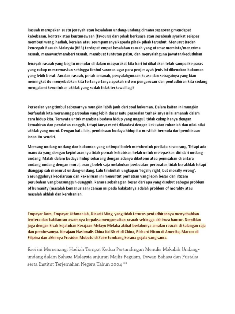 Rasuah Merupakan Suatu Jenayah Atau Kesalahan Undang | PDF