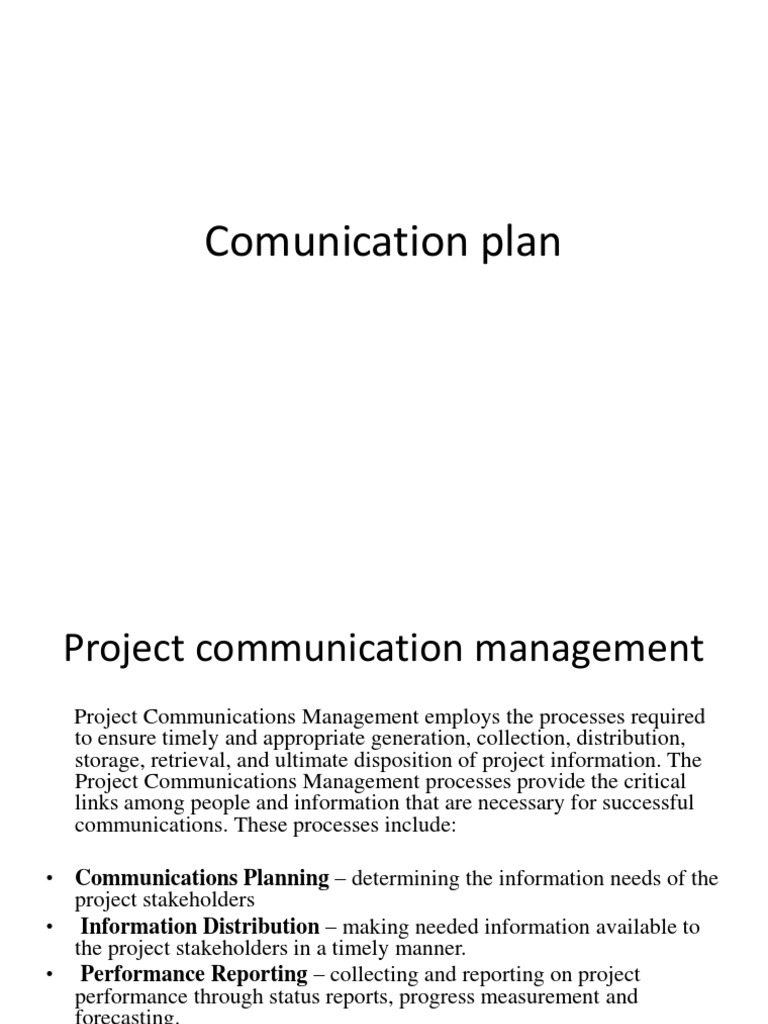 Comm plan for project comms | PDF | Project Management | Information