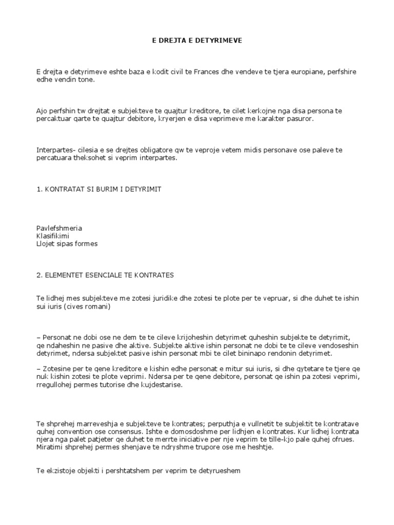 E Drejta e Detyrimeve | PDF