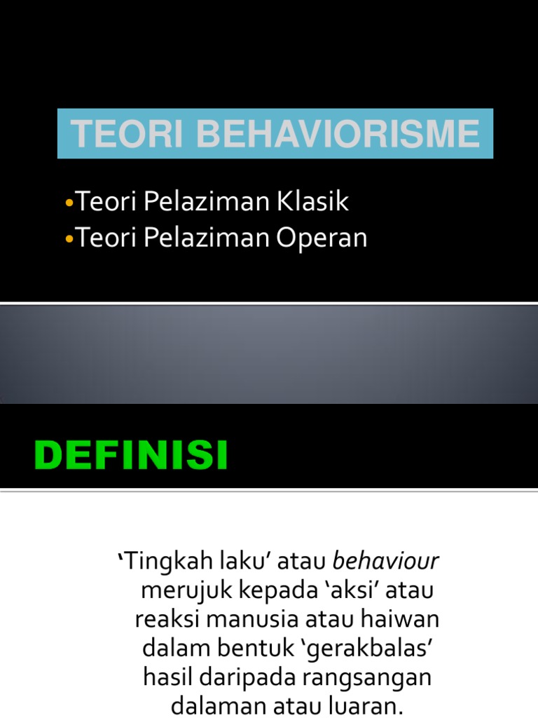 Teori Behaviorisme | PDF